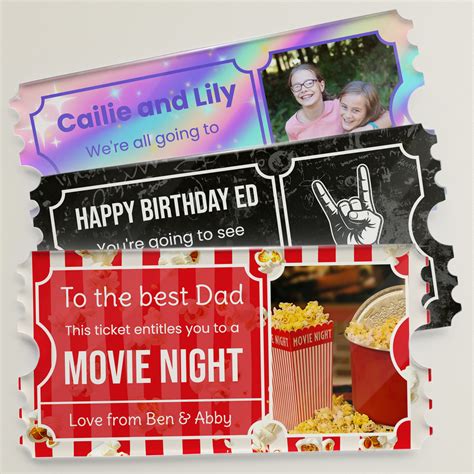 Custom Acrylic Tickets Add Your Message Pts Personalised