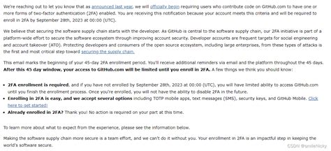 Github 开启 2fa 双重身份验证的方法github两步验证 Csdn博客