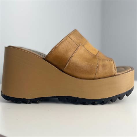 Steve Madden Pepe Nude Leather Patchwork Platform Depop