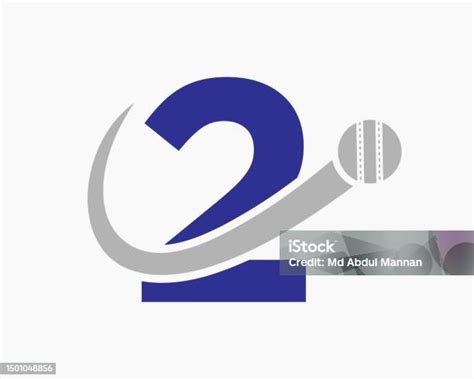 편지 2 크리켓 클럽 기호를 위한 움직이는 공 아이콘이 있는 크리켓 개념 크리켓 선수 사인 Championship에 대한 스톡 벡터 아트 및 기타 이미지 Istock