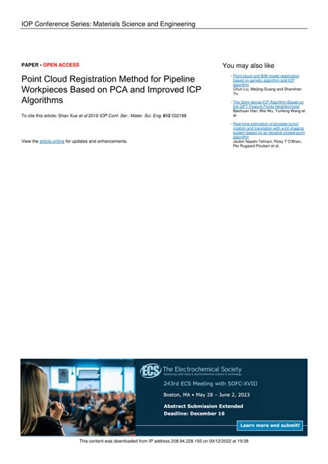 pdf point cloud registration method for pipeline workpieces based on