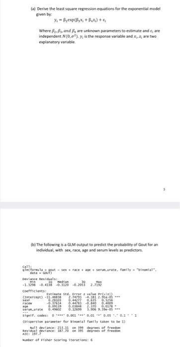 a derive the least square regression equations for
