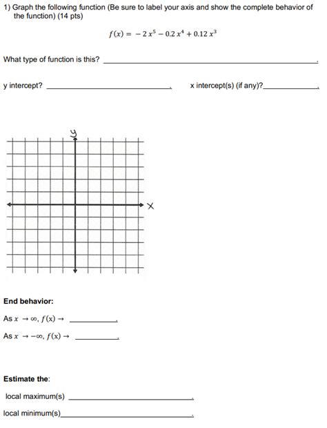 Solved 1 Graph The Following Function Be Sure To Label