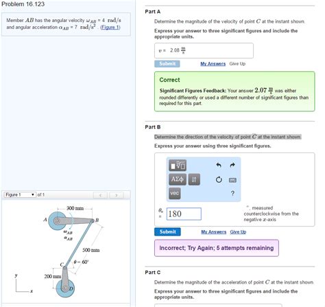 Solved Problem Member AB Has The Angular Velocity WAp Chegg