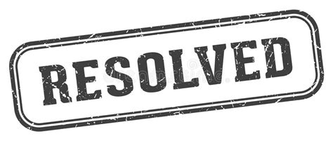 Resolved Stamp Resolved Rectangular Stamp On White Background Stock