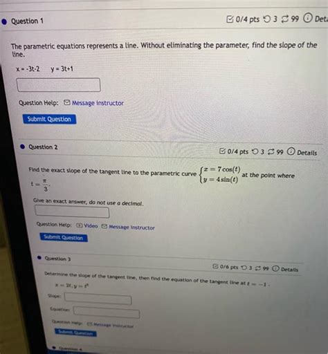 Solved The Parametric Equations Represents A Line Without