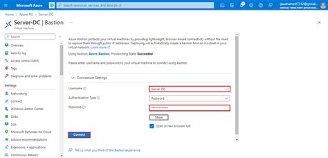 how to create azure bastion to connect the virtual machine