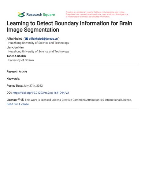 pdf learning to detect boundary information for brain image segmentation