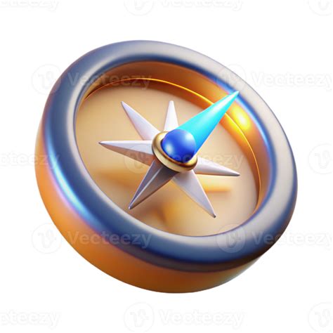Elegant Creative 3d Compass Illustration Navigation Guide Detailed