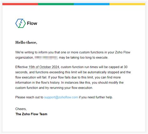 custom function run time in zoho flow — united parts of chicago