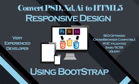 Convert Psd Xd Ai To Responsive Html With Bootstrap By Frankiefisher Fiverr