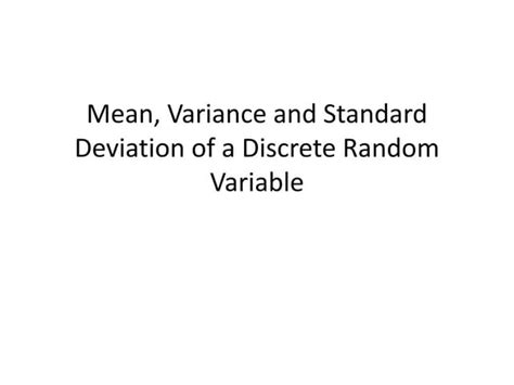 11 Mean Variance And Standard Deviation Pptx Physics Science