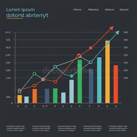 Bar And Line Graph With A Dark Background Displaying Data Progression The X Axis Stock