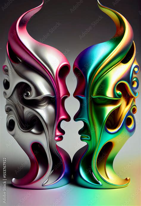 Generative Ai Abstract Render Of Same Sex Love Stock Illustration