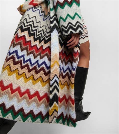 Missoni Zig Zag Knit Wool Blend Wrap Coat Missoni