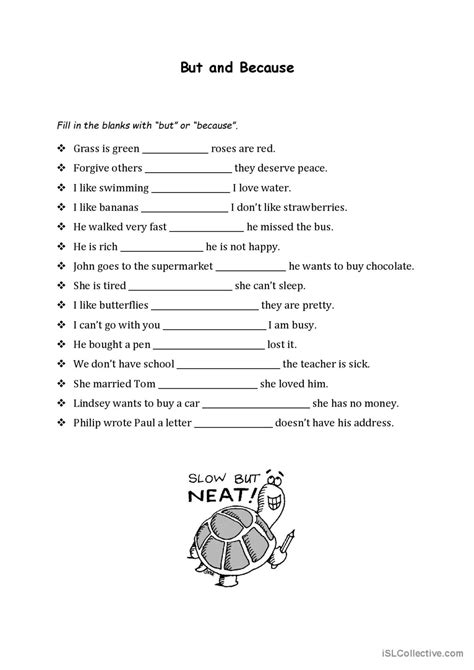 But Or Because English Esl Worksheets Pdf And Doc