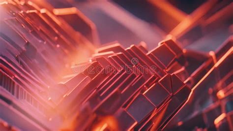 Abstract 3d Render Of Red Metallic Shapes Stock Video Video Of