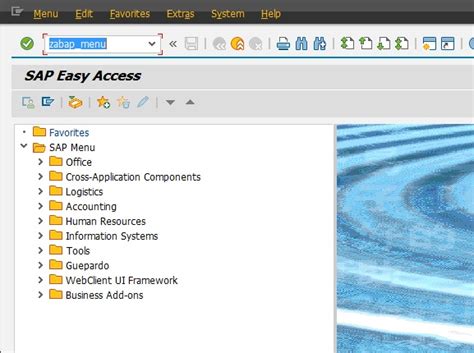 Sap Abap Technical Information Add Programstransactions To Sap Menu