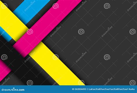 Cmyk Abstract Background With Overlayed Stripes Modern Cmyk Print Business Design Concept