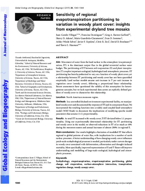 pdf sensitivity of regional evapotranspiration partitioning to