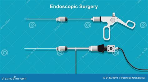 Endoscopic Equipment Isolated On Background Stock Vector Illustration Of Endoscope Instrument