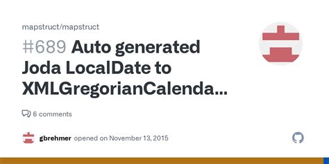 Auto Generated Joda Localdate To Xmlgregoriancalendar Mapper Produces