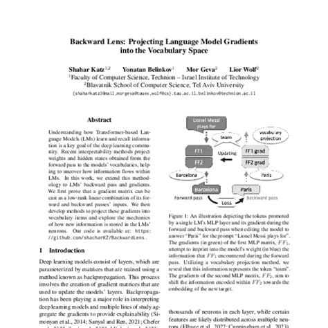 Backward Lens: Projecting Language Model Gradients into the Vocabulary Space - ACL Anthology