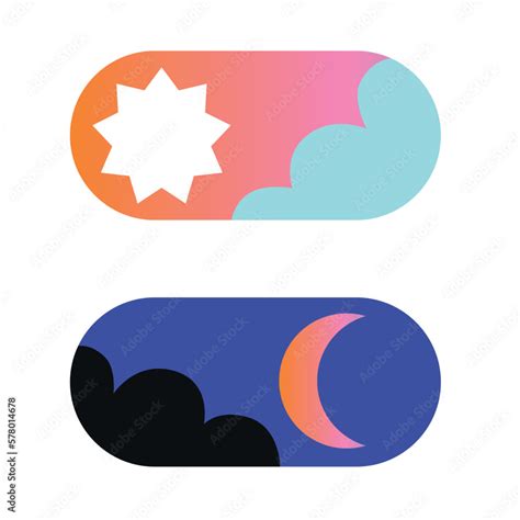 Day And Night Mode Switcher For Phone Screens Vector Light And Dark Buttons Switch To Dark Or