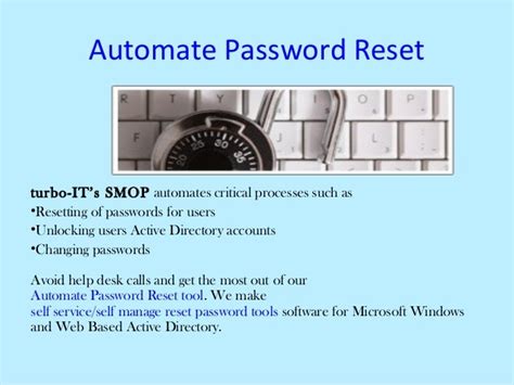 self manage web based automate password reset