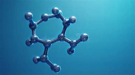 3d Rendering Of A Molecular Structure Showcasing Interconnected Atoms Floating Against A Blue
