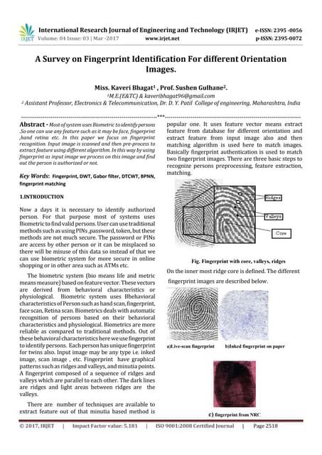 A Review On Latent Fingerprint Reconstruction Methods Pdf
