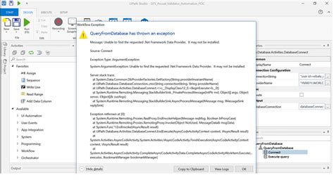 Cannot Connect To Db Unable To Find The Requested Net Framework Data