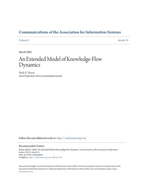 An Extended Model Of Knowledge Flow Dynamics Pdf Knowledge Management Tacit Knowledge