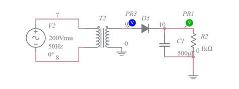 Half Wave Rectifier Multisim Live