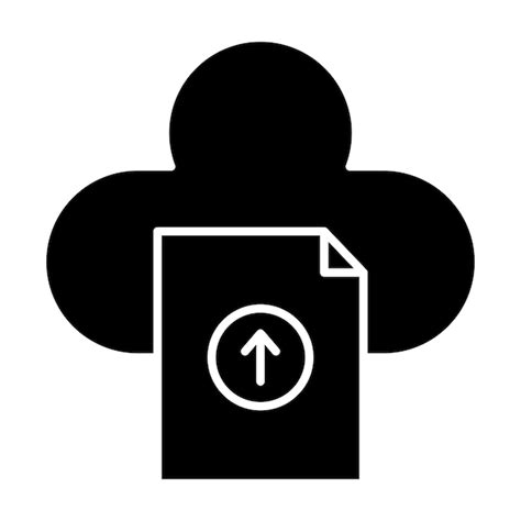 Premium Vector Upload File Glyph Solid Black Illustration