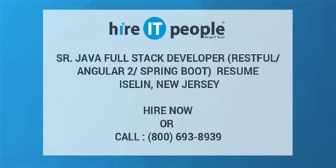 sr java full stack developer restful angular 2 spring boot resume