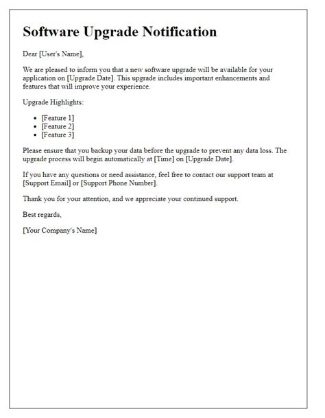 Letter Template For Software Update Notification Free Samples In PDF Letterin