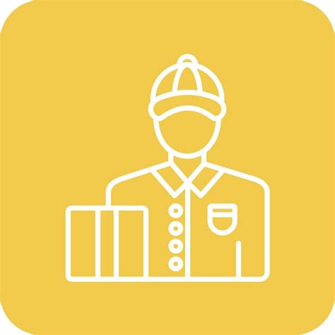 Delivery Man Line Round Corner Background Icons 14758480 Vector Art At