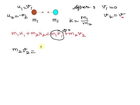 solved an object 1 with mass m1 and travelling at a velocity v1