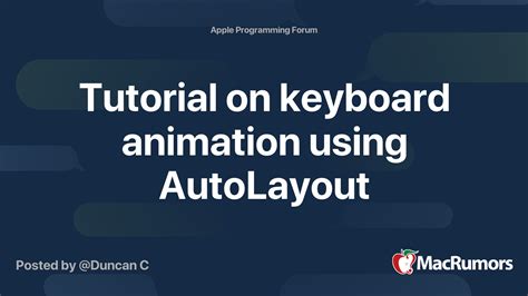 Tutorial On Keyboard Animation Using Autolayout Macrumors Forums