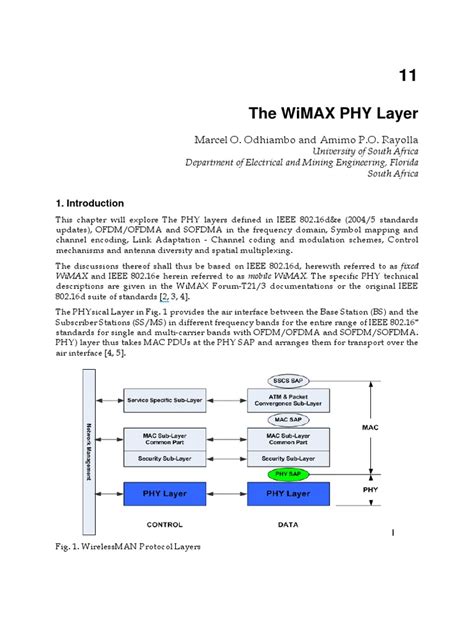 Analysis Of The Physical Layer In Wimax Networks Pdf Orthogonal Frequency Division