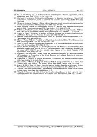 Sensor Fusion Algorithm By Complementary Filter For Attitude Estimation Of Quadrotor With Low