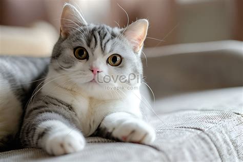 큰 눈을 가진 귀여운 고양이 사진 무료 다운로드 Lovepik