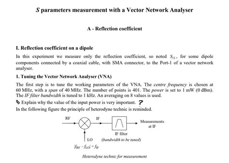 solved s parameters measurement with a vector network