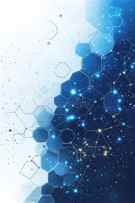 Abstract Blue Geometric Background With Interconnected Hexagonal Shapes