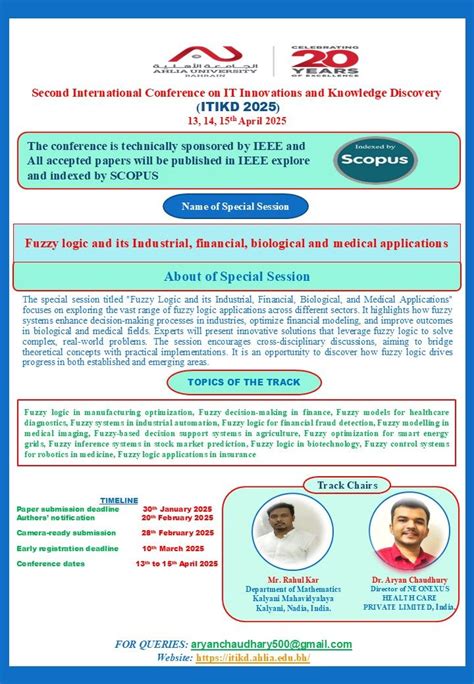 Aryan Chaudhary On Linkedin Call For Paper Special Session 3 Fuzzy