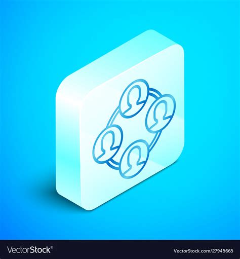 Isometric Line Project Team Base Icon Isolated Vector Image