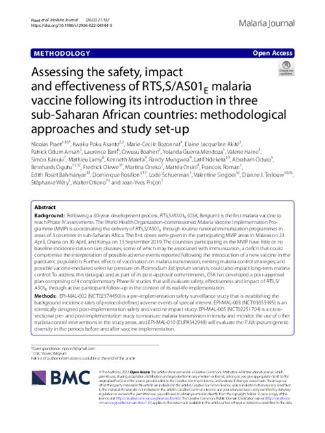 Pdf Assessing The Safety Impact And Effectiveness Of Rts S As01e
