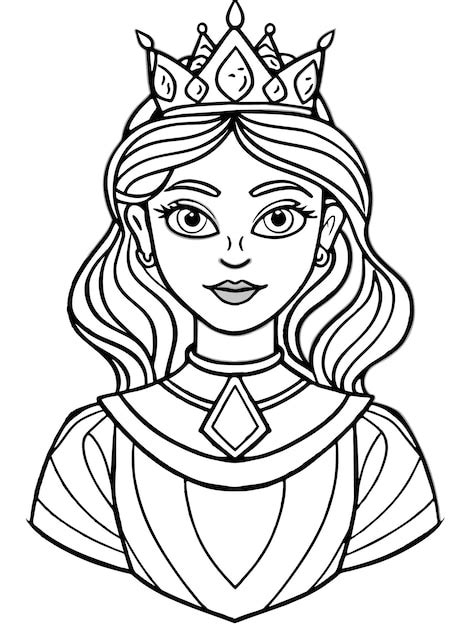 Premium Vector A Drawing Of A Princess With A Crown On It