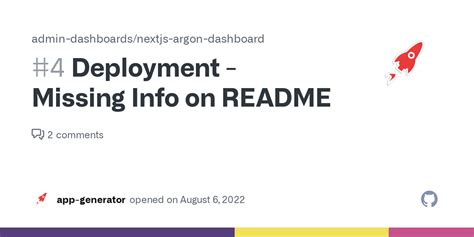 Deployment Missing Info On Readme · Issue 4 · Admin Dashboards
